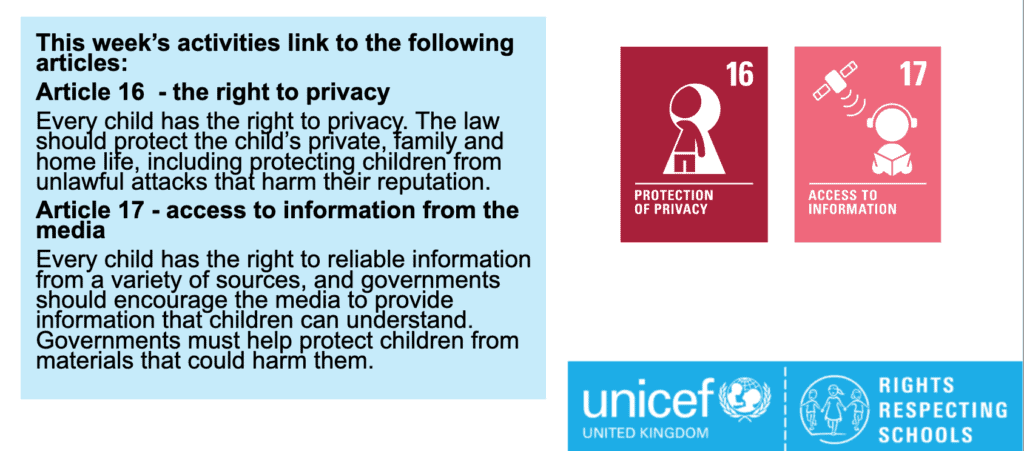 Articles 16 & 17 Safer Internet Day – St. Cuthbert's Catholic Primary ...